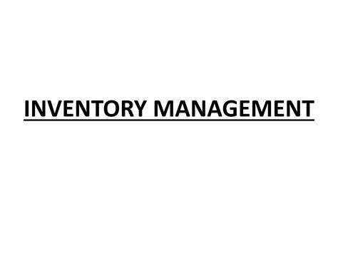 Inventory Management Abc Analysis Eoq Formula Ppt