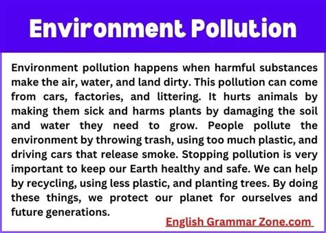 Paragraph On Environment Pollution 100 To 300 Words