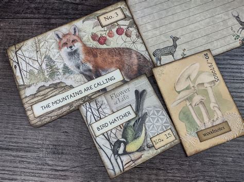 Paper Ephemera Handmade Junk Journal Ephemera Nature Journal Cards 4