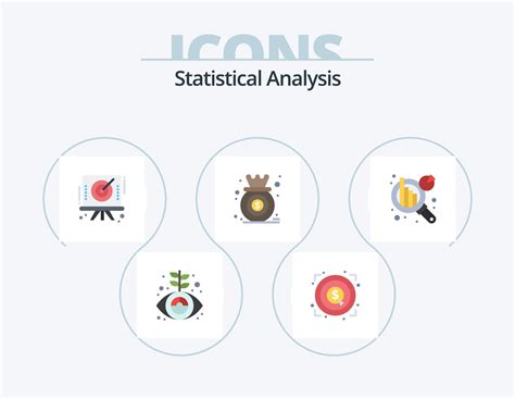 Statistical Analysis Flat Icon Pack 5 Icon Design Chart Analysis