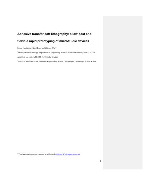 Pdf Adhesive Transfer Soft Lithography Low Cost And Flexible Rapid