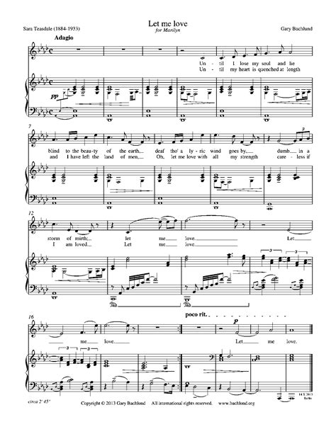 Let Me Love Bachlund Gary Imslp