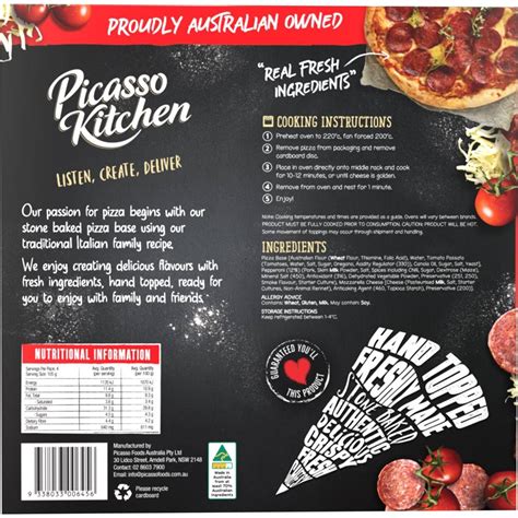 Picasso Kitchen Stone Baked Pizza Double Pepperoni 420g Woolworths