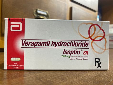 Verapamil Hydrochloride Isoptin Sr 240mg Sustained Release Tablet