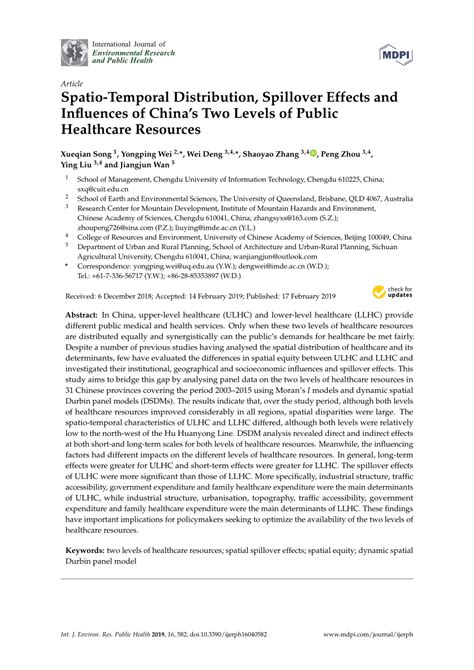Pdf Spatio Temporal Distribution Spillover Effects And Influences Of Chinas Two Levels Of