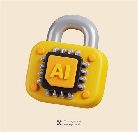 Ki Chip Mit Schloss Symbol Isoliert Ki Unterstützung Und Künstliche Intelligenz Technologie 3d