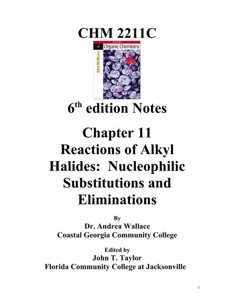 Reactions Of Alkyl Halides Nucleophilic Substitutions And Eliminations