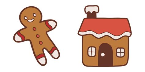 Christmas Gingerbread Man And House Cursor Sweezy Cursors