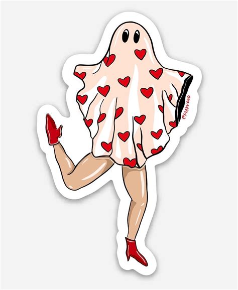Ghost Pin Up Sticker Etsy
