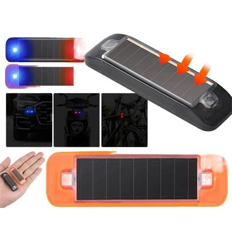 1pcs LED Solar Power Car Warning Light Night Security Simulated Alarm Wireless Anti Theft