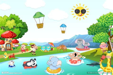 卡通夏天背景设计图psd分层素材psd分层素材设计图库昵图网