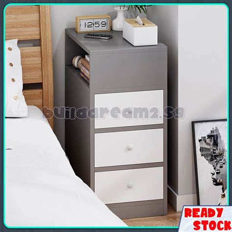 Bedside Table With Drawer Wood Bedside Cabinet Narrow Bedside Table
