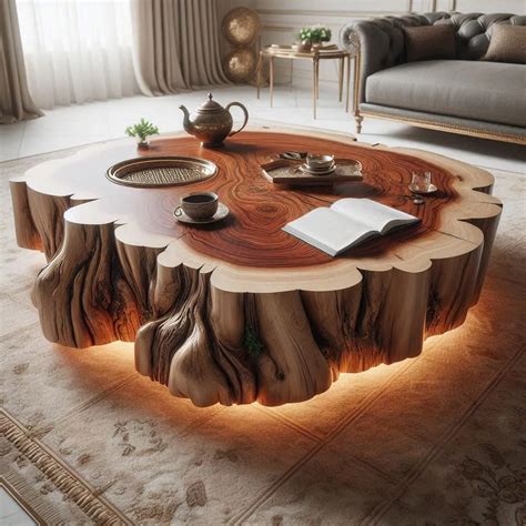 Transform Your Living Space With A Tree Trunk Coffee Table Trending Art Works