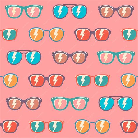 Premium Vector Seamless Pattern Background Sunglasses With Color