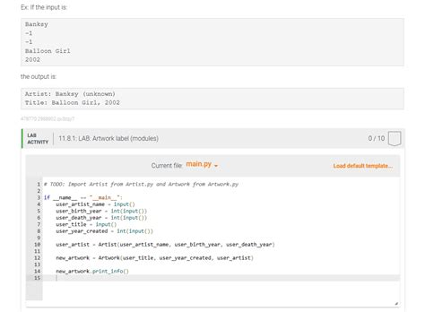 Solved Define The Artist Class In Artistpy With A