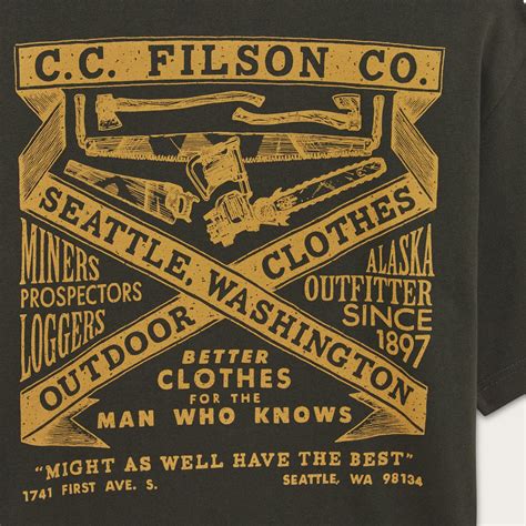 Frontier Graphic T Shirt By Filson Rosinbeige Black
