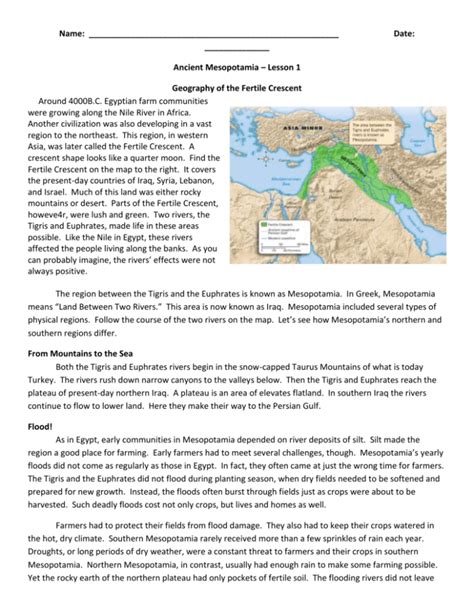 Ancient Mesopotamia: Geography of the Fertile Crescent