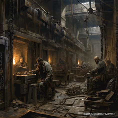 Ai创作图古代金属冶炼场景 工业场景工业题材 工业油画场景 古代炼铁场景 古代工业生产场景 青铜冶炼场景 古代锻造场景 炼钢场景复原 钢铁生产