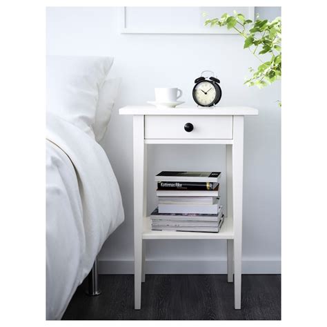 Hemnes Stolik Nocny Biała Bejca 46x35 Cm Ikea