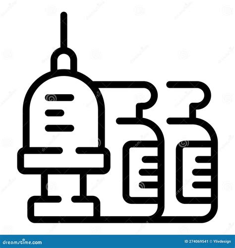 Immune Injection Icon Outline Vector Herd Community Stock Vector