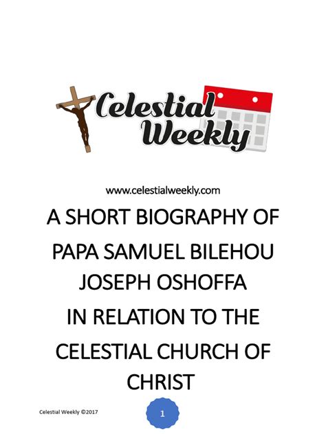 A Short Biography Of Papa Samuel Bilehou Joseph Oshoffa In Relation To