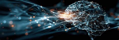 Glowing Ai Brain Composed Of Data Points And Neural Connections Illuminated In A Cosmic Setting