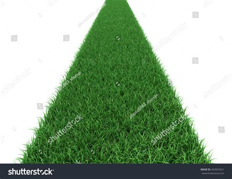 Straight Grass Road On White Background Stock Illustration 454507621