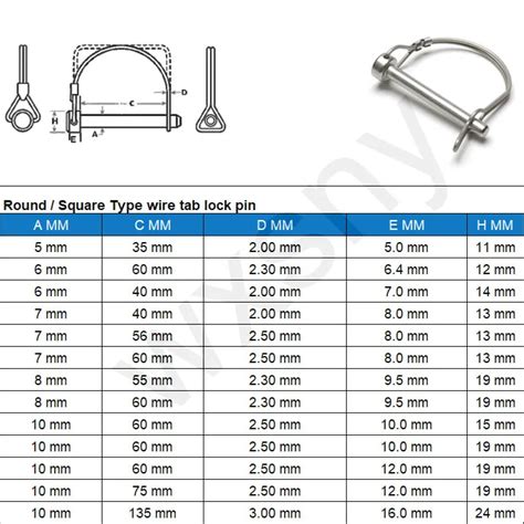 Snap Lock Snapper Pins Wxsny Shaft Locking Clevis Pin Round Square Double Wire Safety Lock Pin