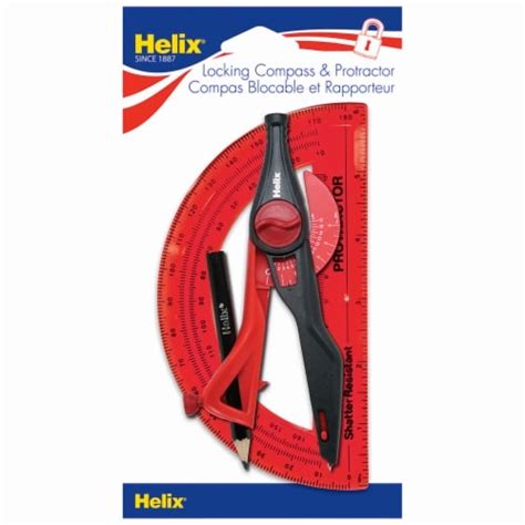 Helix Plastic Locking Compass And Protractor 2 Piece Set Pack Of 10 10 Pack Kroger