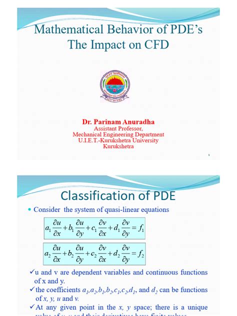 Pde Classification And Cfd Impact Pdf Partial Differential Equation