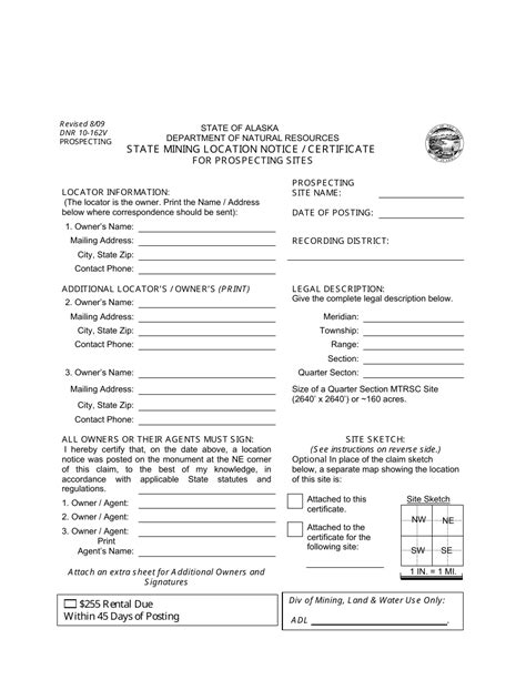 Form Dnr10 162v Download Printable Pdf Or Fill Online State Mining