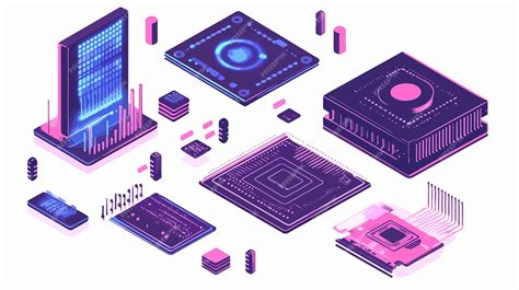 Isometric Quantum Computing And Supercomputing Technology Premium Ai Generated Vector