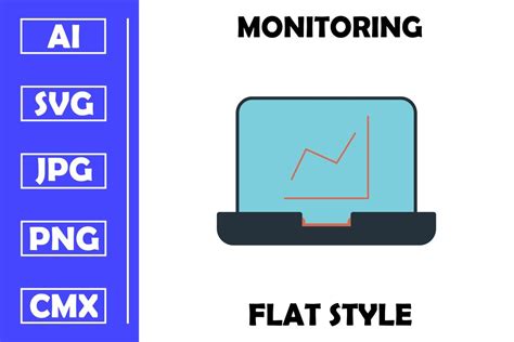 Monitoring Vector Flat Icon Design Graphic By Pexelpy · Creative Fabrica