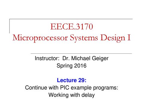 Eece 3170 Microprocessor Systems Design I Ppt Download