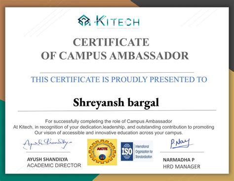 Shreyansh Bargal On Linkedin Leadership Connections Campus Ambassador