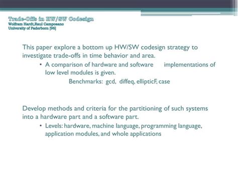 hardware software codesign pptx computer software and applications computing