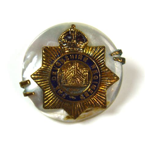 Devonshire Regiment Enamel Sweetheart Brooch Kings Crown Jeremy Tenniswood Militaria