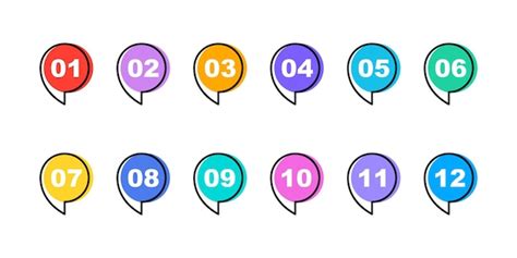 premium vector number pointer vector set bullet points numbers