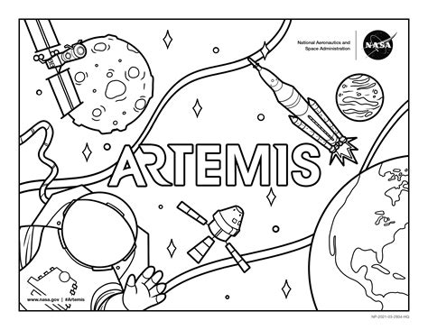 Nasa Logo Coloring Pages Printable Logos Color Clipart Space Vector