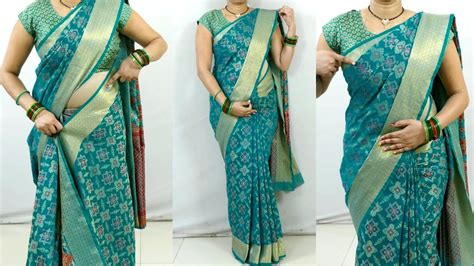 Beginners saree draping tutorial step by step for beginners | Perfect pleats silk saree drape ...