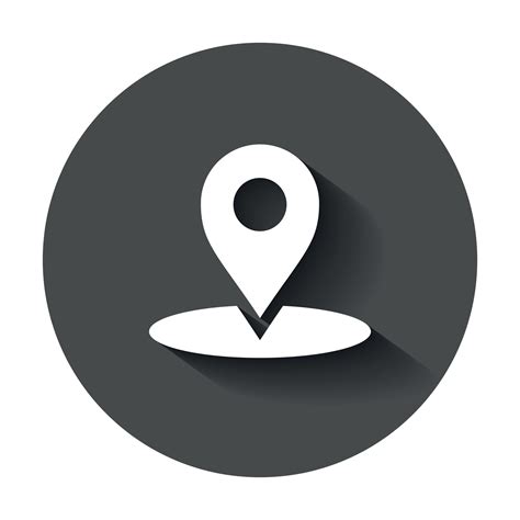 Map Pointer In Flat Style Gps Navigation Mark Illustration With Long Shadow Pointer