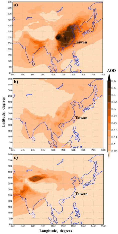 Spatial Distribution Of 15 Year Mean Merra Aod Of A Sulfate Aerosols Download Scientific