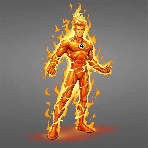 The Human Torch Johnny Storm By Patrick Brown Héros Dessin