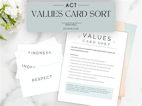 Values Card Sort Values Clarification Exercise Values Card Deck