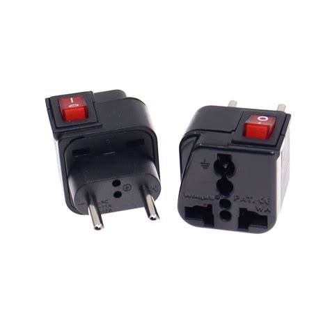 Eu Schuko Russian German Travel Adapter Convert Ukusaueu World Plug With Led Main Switch