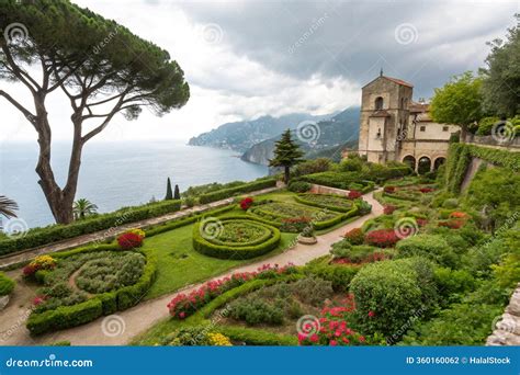 Villa Cimbrone Garden In Ravello Amalfi Coast Italy Stock