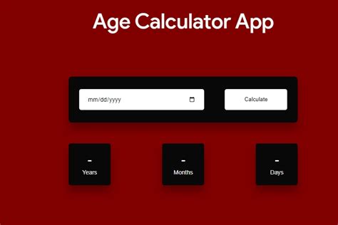 Age Calculator App Using Html And Css In Vanillajs With Source Code