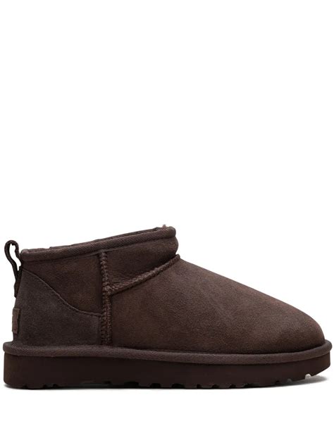 Ugg Classic Ultra Mini Suede Boots Brown Farfetch Tr
