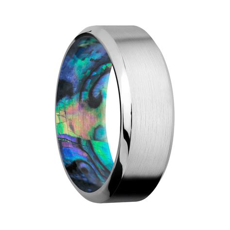 Cobalt Chrome And Abalone Mens Band By Lashbrook Designs