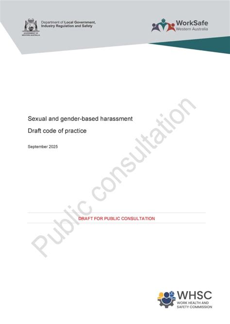 Draft Code Of Practice Sexual And Gender Based Harassment